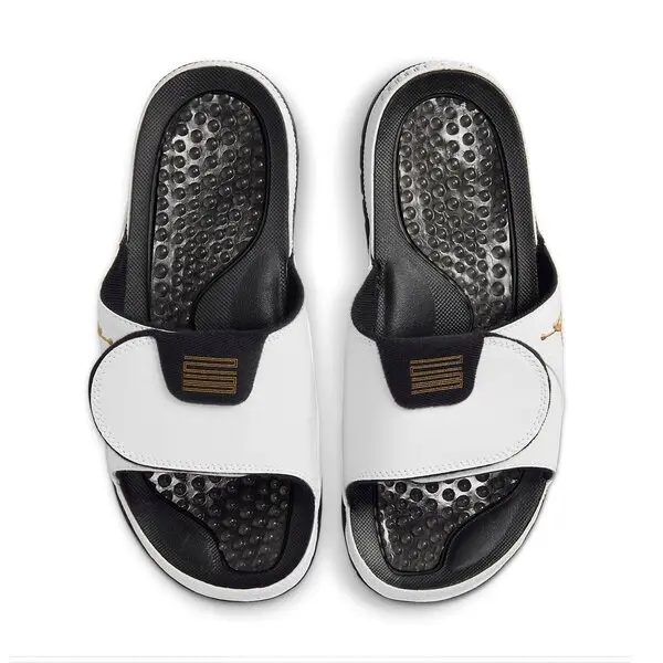 JORDAN Hydro Xi Slides - White/black/metallic Gold
