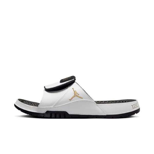 JORDAN Hydro Xi Slides - White/black/metallic Gold