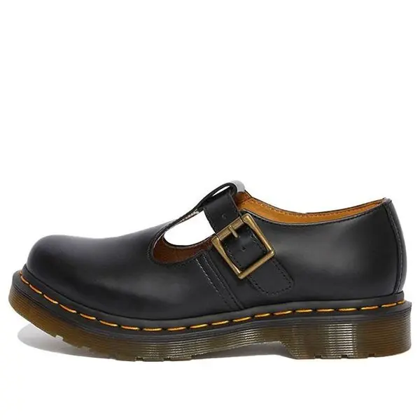 Dr. Martens Mary Jane Buckled Flat Shoes - Black