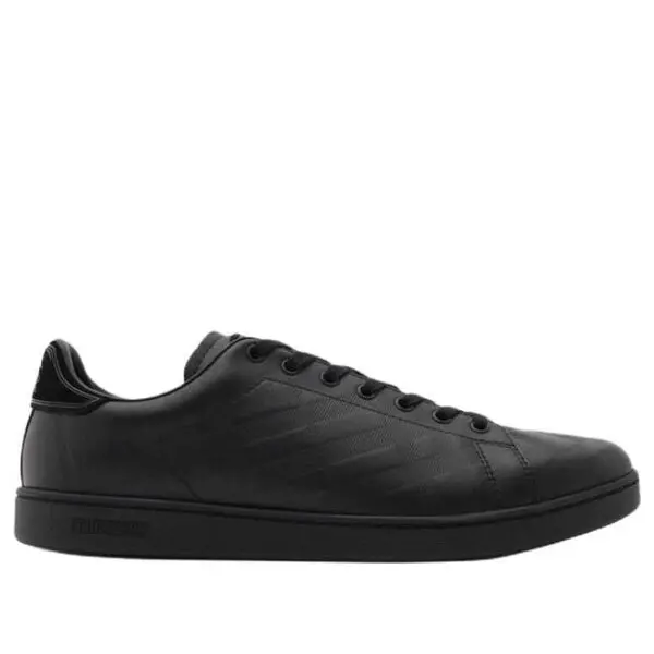 Burberry 26 Embossed Check Leather Set Sneakers - Black