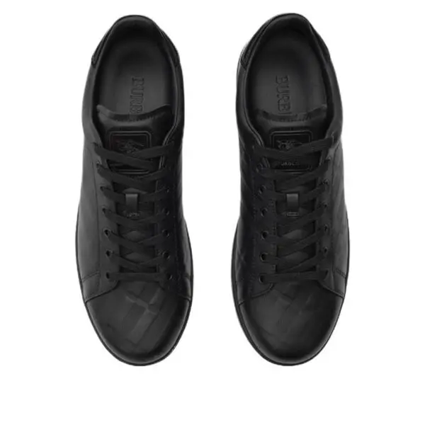 Burberry 26 Embossed Check Leather Set Sneakers - Black