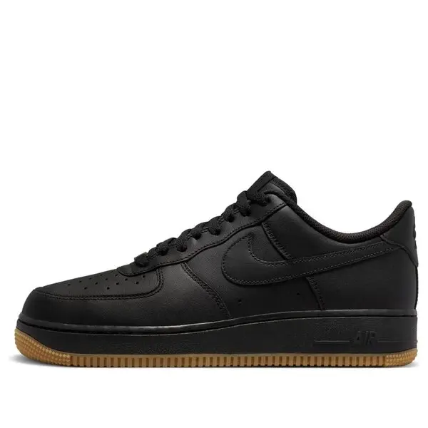 Nike Force 1 '07 "black Gum" Low Top Sneakers - Black/brown