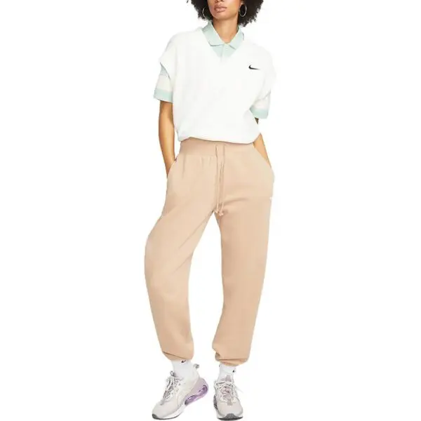 Nike Phoenix Fleece High-waisted Oversized Tracksuit Bottoms - Hemp