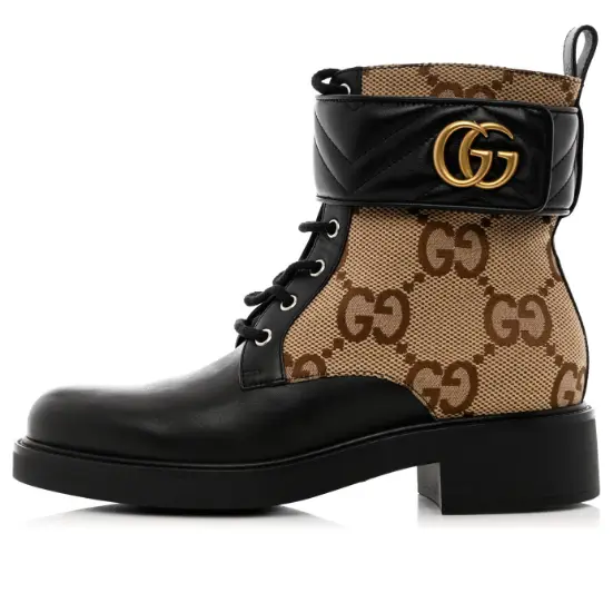 Gucci Ankle Boot Double G - Black/beige/ebony