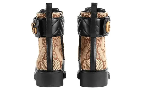Gucci Ankle Boot Double G - Black/beige/ebony