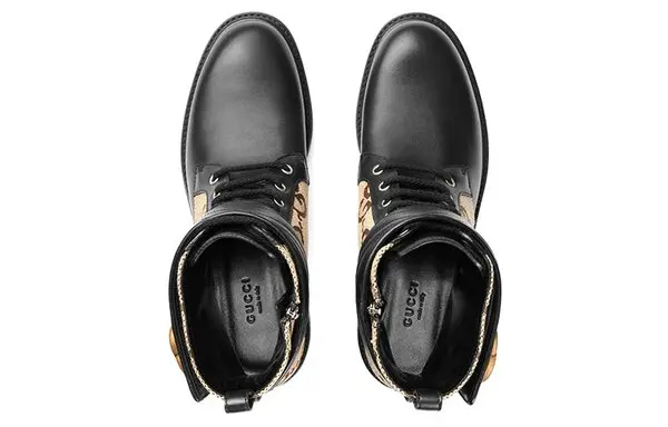Gucci Ankle Boot Double G - Black/beige/ebony