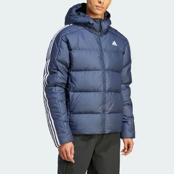 Adidas Midweight Down Hooded Jacket - Blue