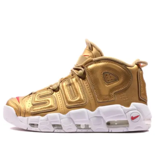 Nike X Supreme Air More Uptempo "metallic Gold - White/gold