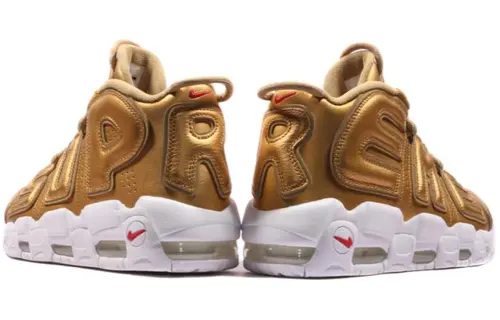 Nike X Supreme Air More Uptempo "metallic Gold - White/gold
