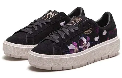 PUMA Suede Platform Floral Embroidered Sneakers
