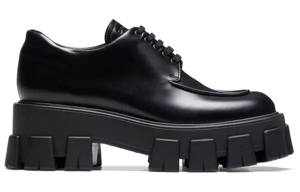 Prada Monolith Brushed Calf Derby Shoes