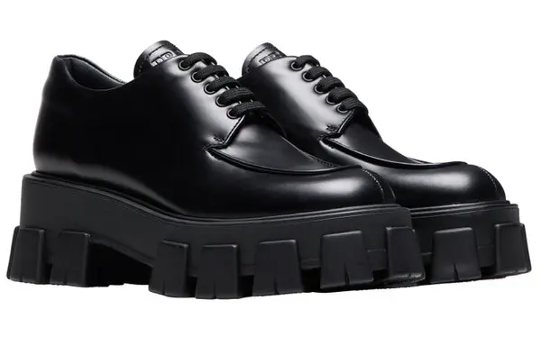 Prada Monolith Brushed Calf Derby Shoes