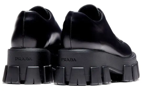 Prada Monolith Brushed Calf Derby Shoes