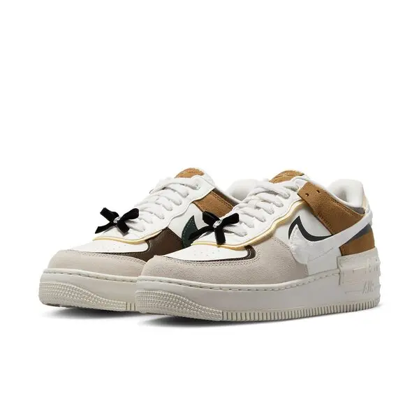 Nike Force 1 Shadow 'bling' Sneakers - White/gray/brown