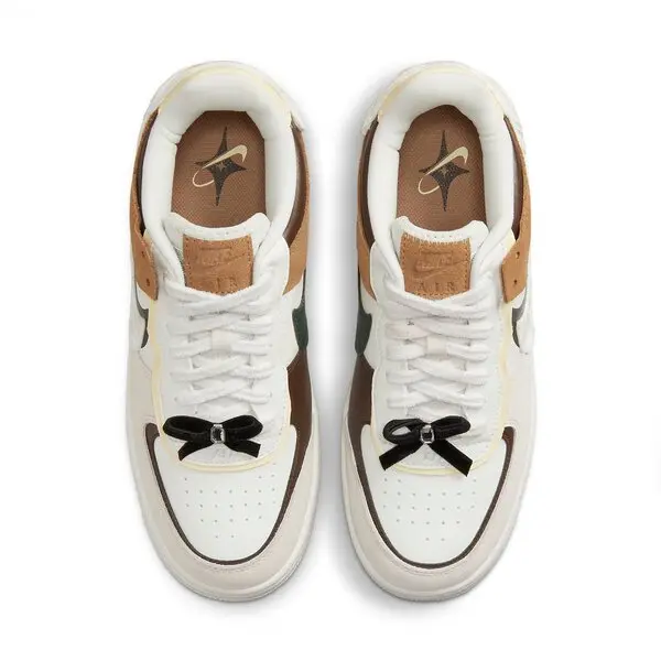 Nike Force 1 Shadow 'bling' Sneakers - White/gray/brown