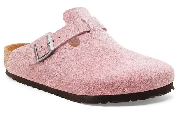 BIRKENSTOCK X Stussy Boston Suede Leather Clogs - Pink