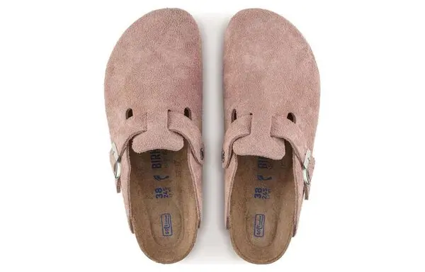 BIRKENSTOCK Boston Soft Footbed Suede Leather Clogs - Pink