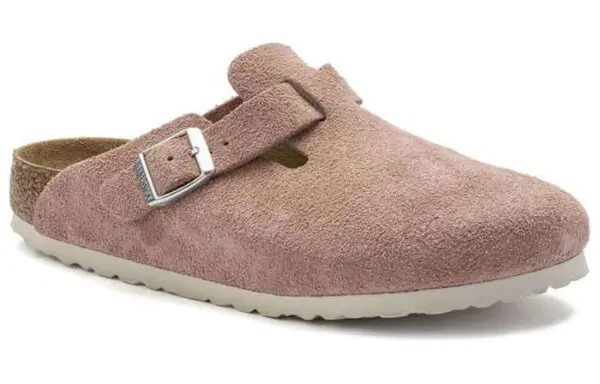 BIRKENSTOCK Boston Soft Footbed Suede Leather Clogs - Pink