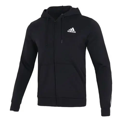 Adidas Casual Sports Knit Zip-up Hoodie - Black