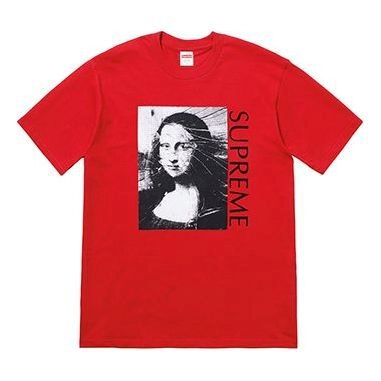 Supreme Ss18 Mona Lisa Tee Printing Short Sleeve - Red