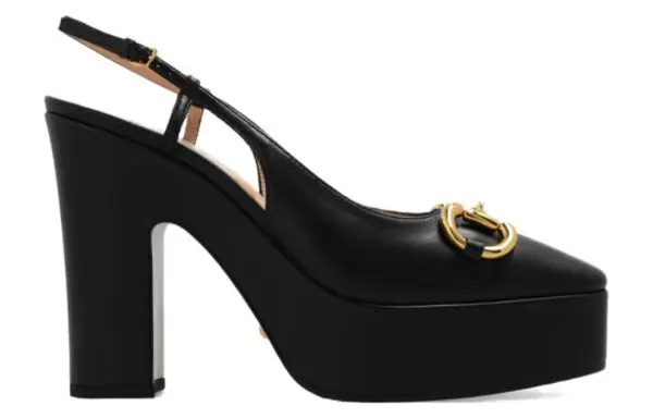 Gucci Leather High Heel Pumps With Horsebit Detail