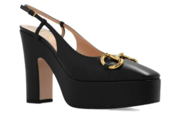 Gucci Leather High Heel Pumps With Horsebit Detail