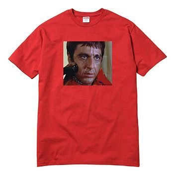 Supreme Fw17 Scarface Shower Tee Crossover Printing Short Sleeve - Red