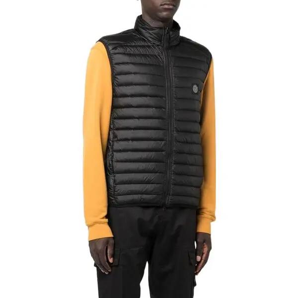 Stone Island Patch Nylon Down Vest - Black