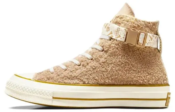 CONVERSE Chuck 70 High Top Sneakers With Buckle Detail - Tan