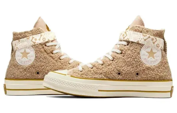 CONVERSE Chuck 70 High Top Sneakers With Buckle Detail - Tan