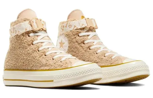 CONVERSE Chuck 70 High Top Sneakers With Buckle Detail - Tan