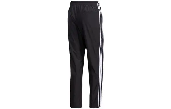 Adidas Side Three Stripes Elastic Waistband Straight Casual Sports Pants Black - Default Colorway