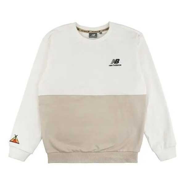 NEW BALANCE X Jhi Crossover Printing Colorblock Casual Round Neck Pullover - White
