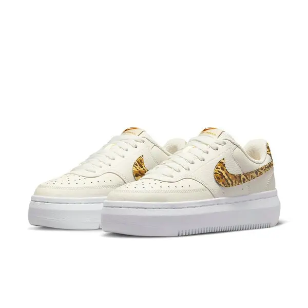 Nike Court Vision Alta Low "phantom Leopard" Sneakers - White/yellow