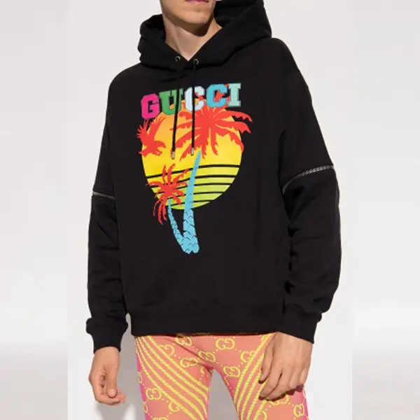 Gucci Sunset Hooded Sweatshirt With Removable Sleeves