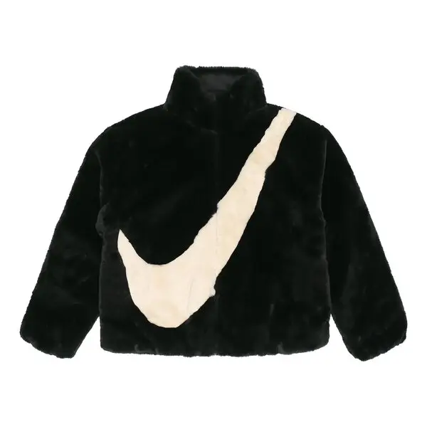 Nike Lambswool Stand Collar Jacket - Black/fossil