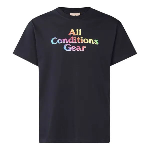 Nike Gradient Multi-color Alphabet Printing Short Sleeve - Black