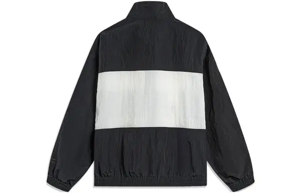 LI-NING Windbreaker Athletic Jacket With Stand Collar - Black/white