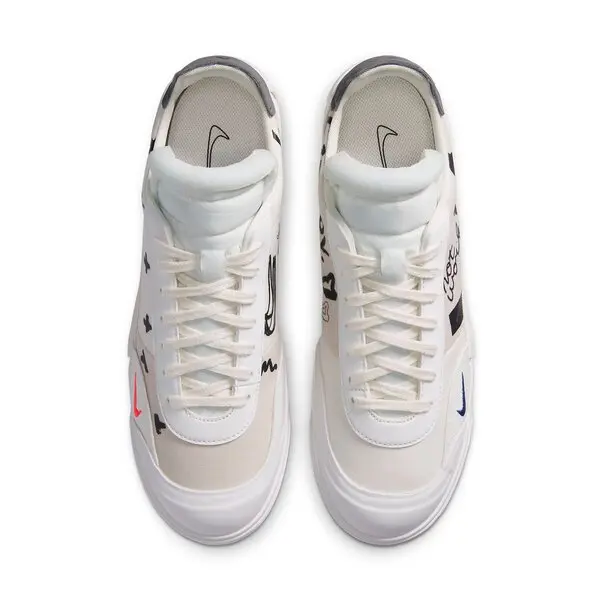 Nike Drop Type Qs "scribbles" Low Top Sneakers - White/black