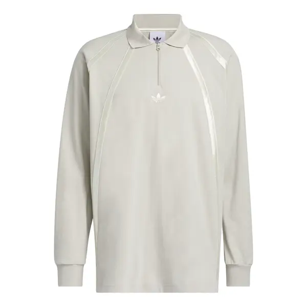 Adidas Originals Rugby Long Sleeve Polo Shirt - Putty Grey