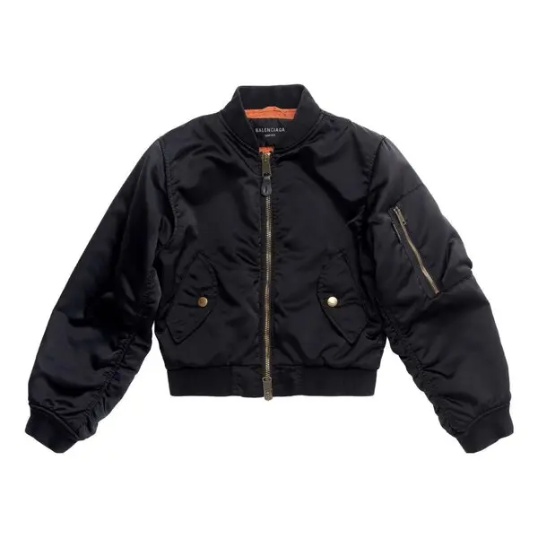 Balenciaga Shrunk Bomber Jacket - Black