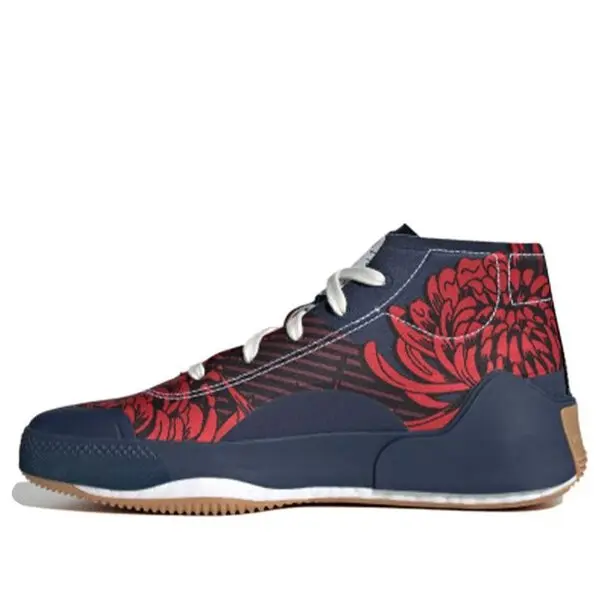 Adidas Stella Mccartney X Mid Top Sneaker Floral Print - Blue/red