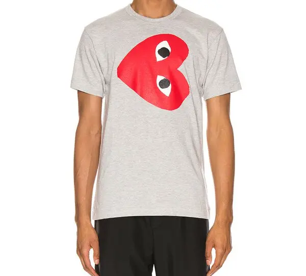 Play Comme Des Garcon Side Heart Logo Tee