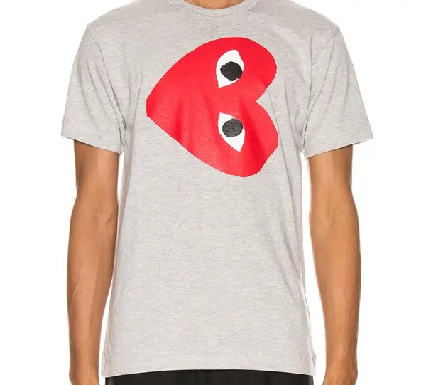 Play Comme Des Garcon Side Heart Logo Tee