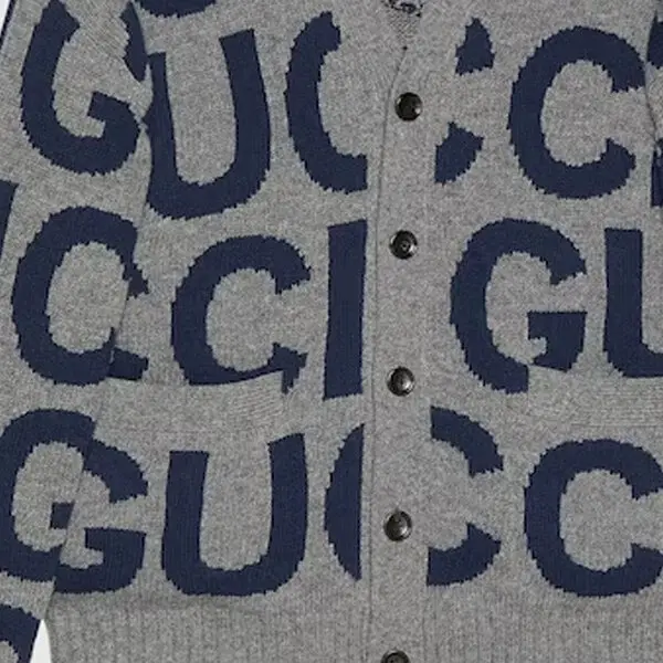 Gucci Wool Cardigan With All-over Gg Intarsia
