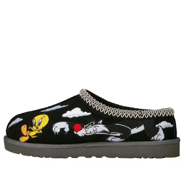 UGG X Palace Tasman Embroidered Slip-on Slipper - Black