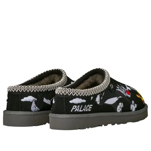 UGG X Palace Tasman Embroidered Slip-on Slipper - Black