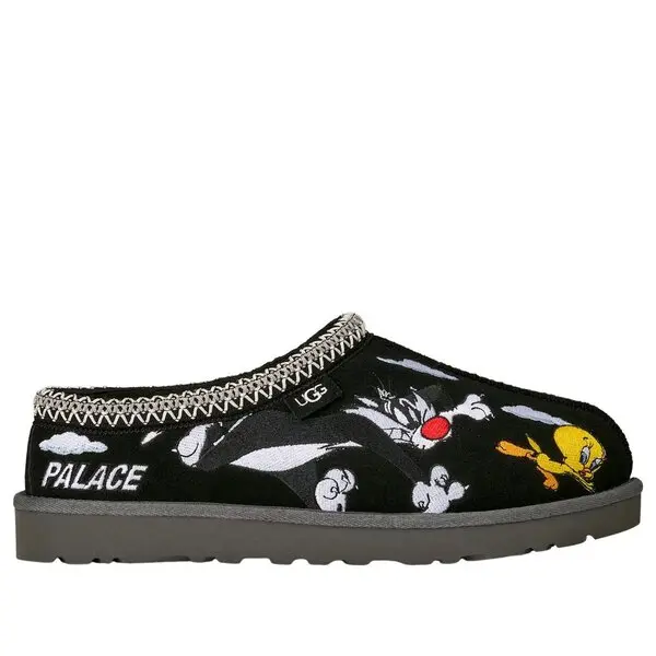 UGG X Palace Tasman Embroidered Slip-on Slipper - Black