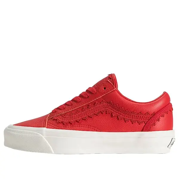 VANS Premium Old Skool Lace Detail Sneakers - Racing Red/white
