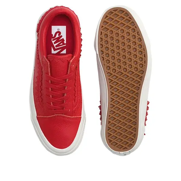 VANS Premium Old Skool Lace Detail Sneakers - Racing Red/white